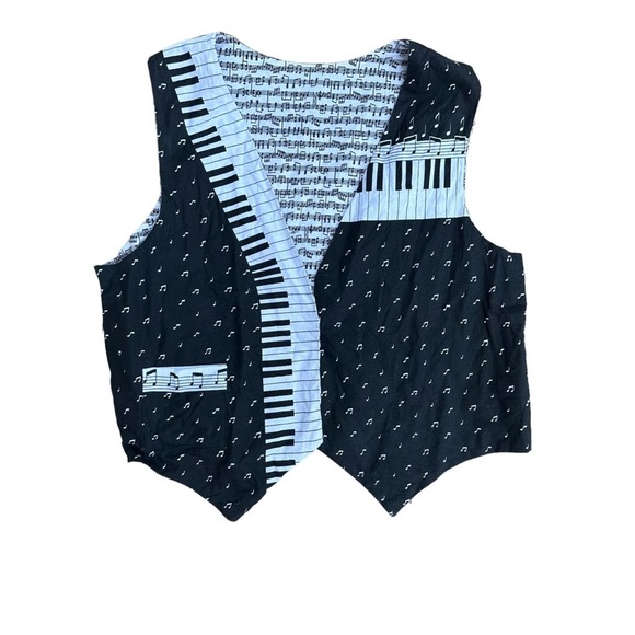 Vintage | Jackets & Coats | Vintage Vest Piano Music Note 8s 90s ...